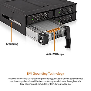 ICY DOCK 4 x 2.5 NVMe U.2/U.3 SSD PCIe 4.0 Mobile Rack for 5.25" Bay with OCuLink | ToughArmor MB699VP-B V3