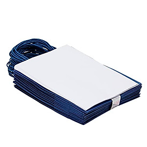 Sparkle and Bash Medium Thank You Gift Bags with 24 White Tissue Paper Sheets (Navy Blue, 24 Pack)