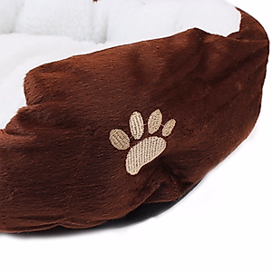 HongGun Pet Beds, Puppy Small Dog Kennel Warm Soft Round Fleece Dog Nest Washable Cat Cushion Bed for Small Dogs,Cat,Hamster,Rabbits,and Other Small Animal (Gray)