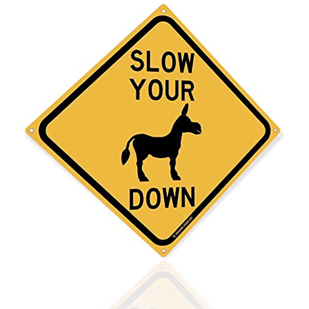 Slow Your Ass Down 12" x 12" Funny Tin Road Sign Driver and Motorist Alert Protect Neighborhood Children Home Decor