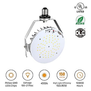 CyantSolutions 40W Light Retrofit 4000K LED Outdoor Parking Lot Retrofit Kit, Shoebox Retrofit LED Lights AC100-277V for Outdoor Tennis Court Canopy Flood Street Area Lighting Fixture