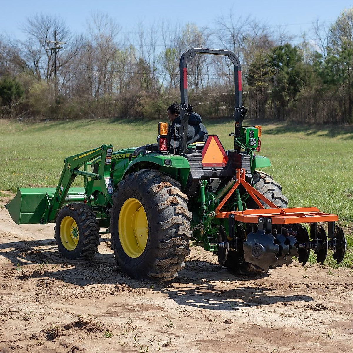 Titan Attachments 4 FT Notched Disc Harrow Plow, Category 1, 3 Point, for Kubota New Holland Tractors