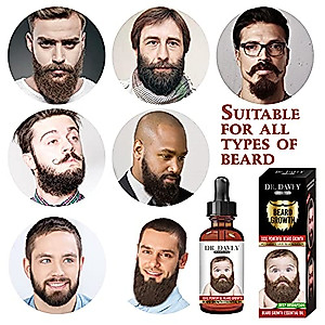 DR.DAVEY Beard Growth Oil for Men Castor Oil Beard Growth Serum Mustache Oil Facial Hair Oil Growth Thicker Fuller