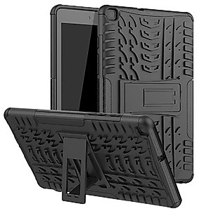Case for Tab A 8.0 Inch 2019 T295 DWaybox Rugged Heavy Duty Armor Hard Back Cover Case with Kickstand Compatible with Samsung Galaxy Tab A 8.0 Inch 2019 SM-T295/T290 (Black)