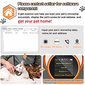 Symcode Pet Microchip Scanner RFID EMID Micro Chip Reader Scanner with 1.44IN TFT Display 134.2kHz 125kHz 15 Digits Pet Chip ID Scanner with Delete History Data Function