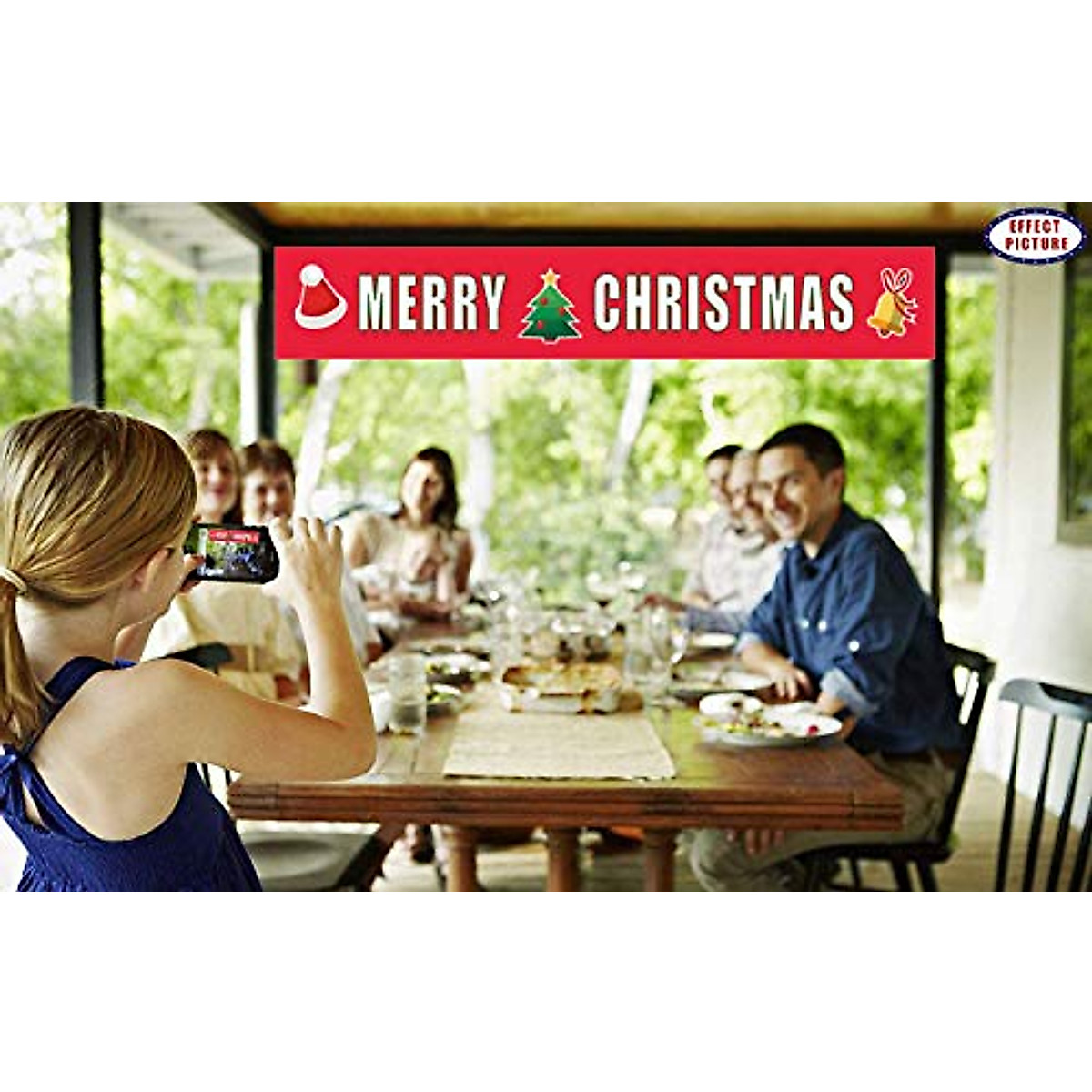 Merry Christmas Banner | Large Xmas Sign | Huge Xmas House Home Outdoor Party Decoration