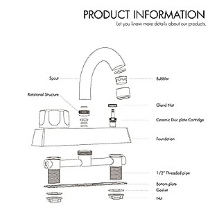 SOLVEX Centerset Bathroom Faucet 2 Handle, 4 Inch WaterSense Bathroom Sink Faucet, 3 Hole Low Arc Bathroom Faucet Chrome, Bathroom Basin Faucet Deck Mounted,SP-40063