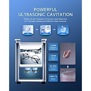 CREWORKS 3L Ultrasonic Cleaner, 0.8 gal Digital Sonic Cavitation Machine, 120W Stainless Steel Professional Jewelry Cleaner for Cleaning Tool Watch Glasses Retainer Denture Parts with Heater & Timer