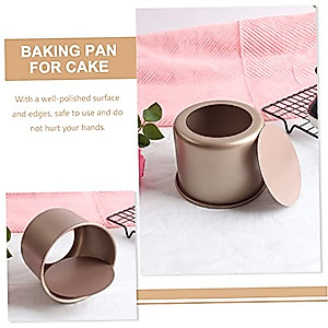 Hemoton 4pcs Cake Mousse Mini Loaf Pans Mini Para Hornear Practical Baking Bread Pan Non Baking Tray for Cake Round Baking Tray Practical Baking Plate False Bottom Muffin Can Oven