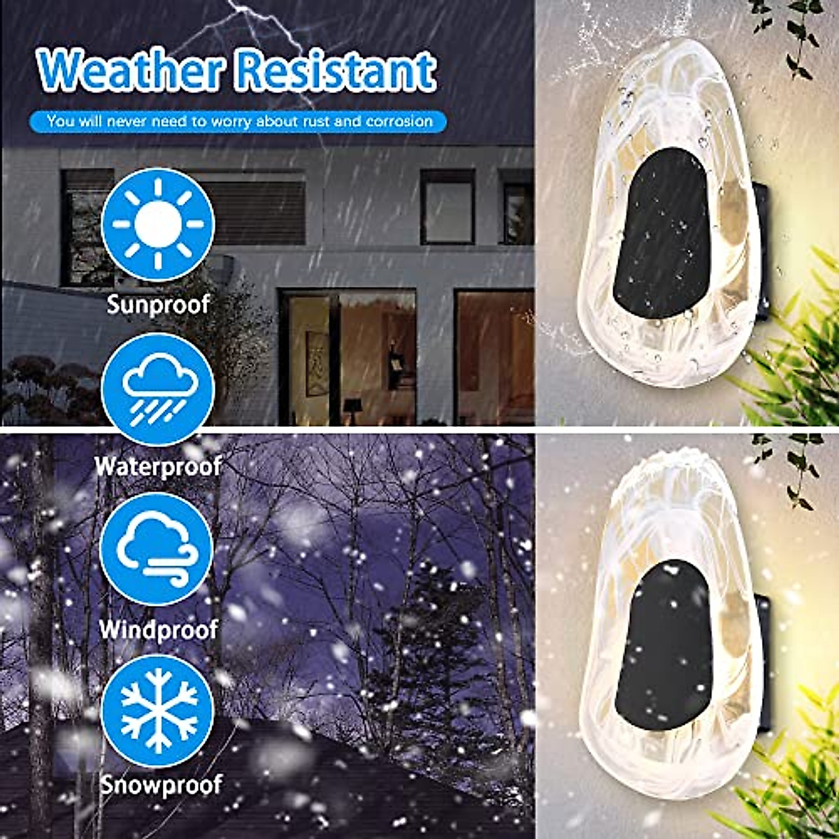 DOCIUEON Dusk to Dawn LED Indoor Outdoor Wall Lights, Modern Exterior Wall Sconce Porch Light Fixture,13W 1000Lumen 3000K Outside Lights for House Front Doorway Garden Hallway Patio (1 Pack)