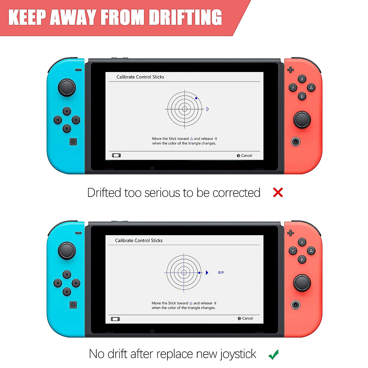 Joystick Replacement for Switch Lite,Repair Joystick Replacement Tool Kit for Switch lite and Nintendo Joycon Controller with Triwing Screwdriver,Thumb Grip Caps& Tweezers