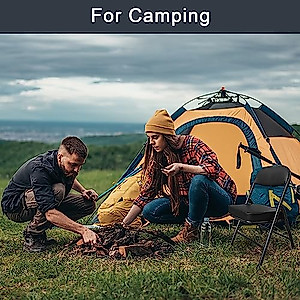 fusehome Mini Folding Chair, Portable Camping Chair with Padded Seat, Card Table Chairs, Lightweight and Compact Lawn Chair, for Patio, Garage, Camping, Fishing, Hiking, Hunting, Picnic, Beach, Black