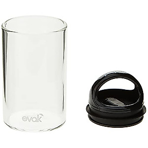 Prepara Evak Compact Glass Food Storage, 6 Ounce, Black