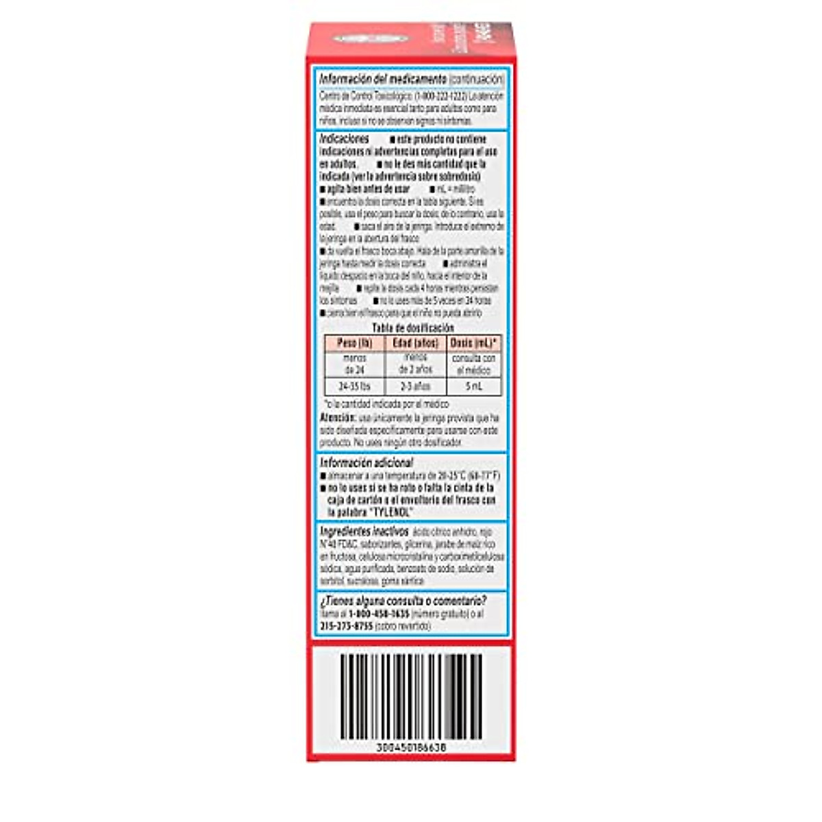 Infants' Tylenol Acetaminophen Liquid Medicine, Cherry, 2 fl. oz (Pack of 6)