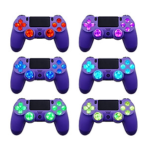 6Color Luminated DPad Thumbstick Thumb Grip DTF LED Buttons Kit for PS4 Controller