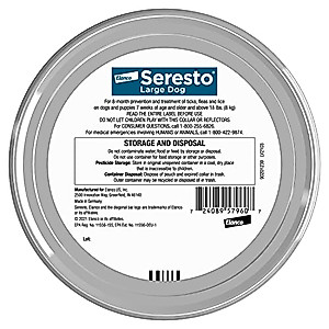Seresto Large Dog Vet-Recommended Flea & Tick Treatment & Prevention Collar for Dogs Over 18 lbs. | 8 Months