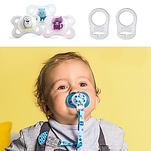 AUEAR, 10 Pack Silicone Adapter Rings Holder for Nipple Pacifier Clip Food Grade Transparent Color