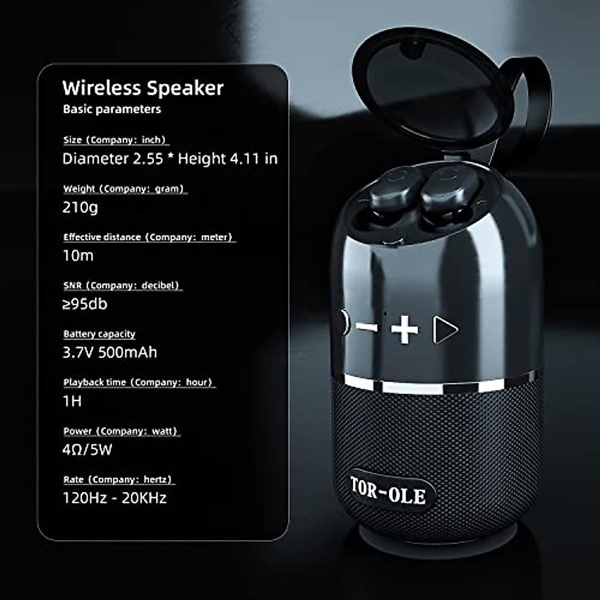 TOR-OLE Portable Bluetooth Speaker with Wireless Headphone, Waterproof Wireless Speaker Outdoor Speakers Support Karaoke TF Card Auxiliary Input U Disk to Play MP3 Music, Bluetooth 5.0 for Home,Party