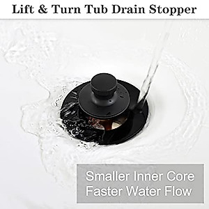 HANEBATH Brass Tub Drain Kit with Two-Hole Bathtub Overflow Cover, Matte Black