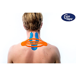 CureTape® Sports Kinesiology Tape Orange | 30% Stronger Adhesion | K-Tape for Extreme Conditions | Quick Dry Viscose | Waterproof Muscle Tape | for Increased Athletic Performance & Faster Recovery