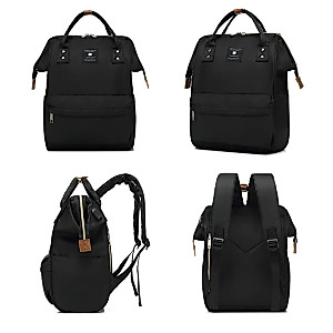 SUPEASE Laptop Backpack Casual Daypack Wide Opening 15.6" Laptop Bag Water Repellent Nylon Business Bag with USB Charging Port for Women&Men, Lightweight Travel Backpack for College/Travel/Business