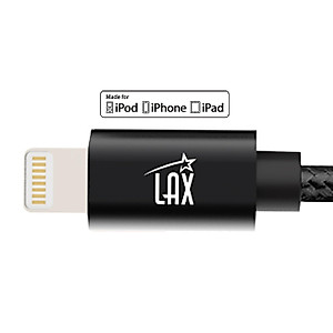 LAX iPhone Charger Lightning Cable - MFi Certified Durable Braided Apple Lightning USB Cord for iPhone 11/11 Pro Max/XS Max/X/iPad, iPod & More