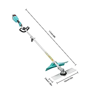 Rosyouth Lawn Trimmer, Electric Lawn Mower Garden Grass Cutter Cordless with Wheels, with Armrest, 24 V / 6Ah Lithium Battery, 1300 W Motor Power for Lawn, Yard, Soil Cultivation