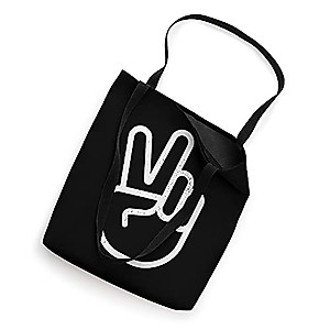 Hand Peace Sign Vintage Distressed Hippie Boho Tote Bag