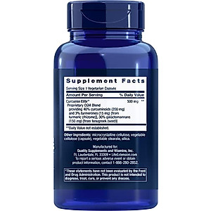 Life Extension Curcumin Elite Turmeric Extract, 90 Caps (Pack of 2)