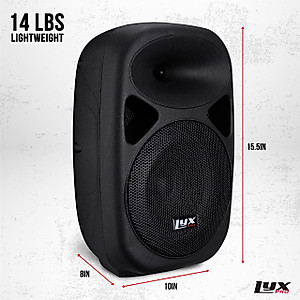 LyxPro SPA-8 Compact 8" Portable PA System 100-Watt RMS Power Active Speaker System Equalizer Bluetooth SD Slot USB MP3 XLR 1/4" 1/8" 3.5mm Inputs
