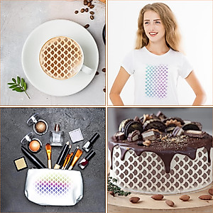 5Pcs Fish Scale Stencil, Face Painting Stencils Stencils for Painting Makeup Stencil Face Paint Stencils Reusable Fish Scale Template Large Plastic Scale Wall Stencil for Painting on Wall Face Body