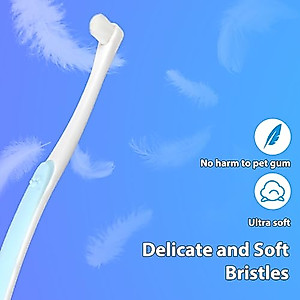 Qianyu 4 Pcs Small Dog Toothbrush Micro Brush Head Nano Soft Bristle Comfort Grip Gentle Pet Toothbrush for Puppy Kitten Sensitive Gum and Teeth Cats Dogs Teeth Cleaning Dental Care