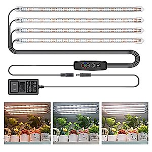 Kullsinss LED Grow Light Strips, 240 LEDs Full Spectrum Grow Lights for Indoor Plants with Auto ON/Off Timer, 10 Dimmable Levels, Plant Growing Lamps for Greenhouse Shelves Seed Starting
