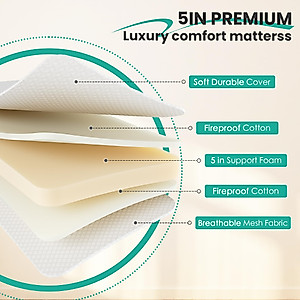 Greenvelly Folding Bed with Mattress, 75" x 38" Roll Away Beds for Adults,Metal Frame Fold Up Beds with Memory Foam Mattress,Guest Bed