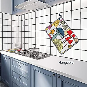 Mushroom Dish Drying Mats for Kitchen Counter 2 Pack, Dish Drying Pad Absorbent Microfiber Dishes Drainer Mats (mushroom drying mat)