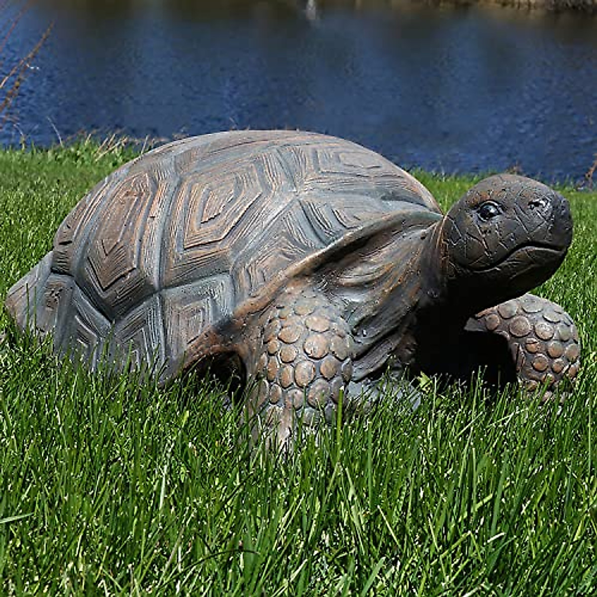 Sunnydaze Tanya The Tortoise Large Garden Statue - 20-Inch Long - Indoor/Outdoor Decoration for Yard, Patio, Pond, or Lawn