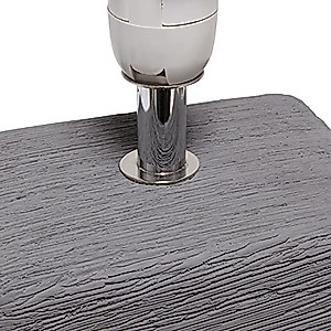 Simple Designs LT2072-GRY Petite Faux Stone Table Lamp with Fabric Shade, Gray with White Shade