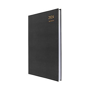 Collins Essential 2024 Daily Planner With Appointments - Recycled Paper - Daily Calendar 2024 Page A Day Diary & Appointment Book - A4 Business, Academic and Personal Planner (Black)