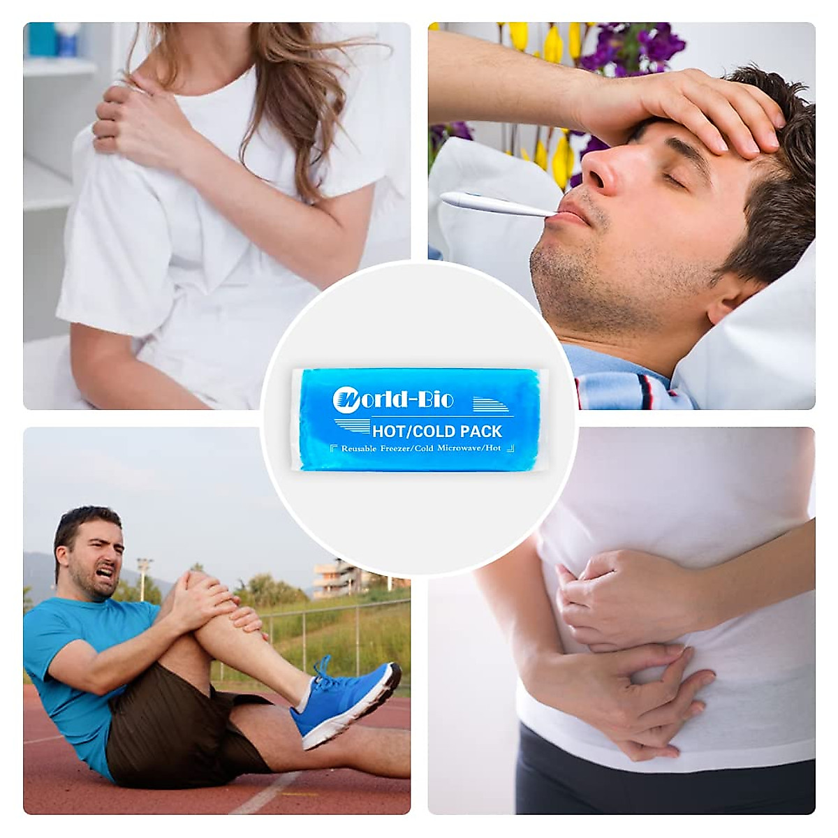 Reusable Hot and Cold Gel Ice Packs for Injuries, (2 Packs) Flexible Soft Ice Packs for Pain Relief, Migraines, First Aid, Kids Boo Boo, Gel Ice Pack for Knee, Neck, Wrist, Ankle, Elbow, 12.2" x 4.7"