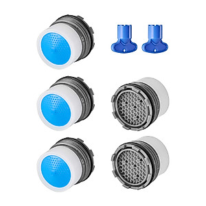 Eiggsco Eigso 5 Pieces Faucet Aerator - Insert Water Tap Aerators Faucet Flow Restrictor Replacement Parts for Bathroom or Kitchen,1.2GPM,16.5mm/0.65Inch,Blue