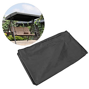 Lwuey Outdoor Patio Swing Canopy Cover, Waterproof Swing Chair Porch Top Sun Shade UV Resistant Awning Glider Windproof Hammock Roof Protection Replacement Yard Garden Poolside Balcony Backyard(black)
