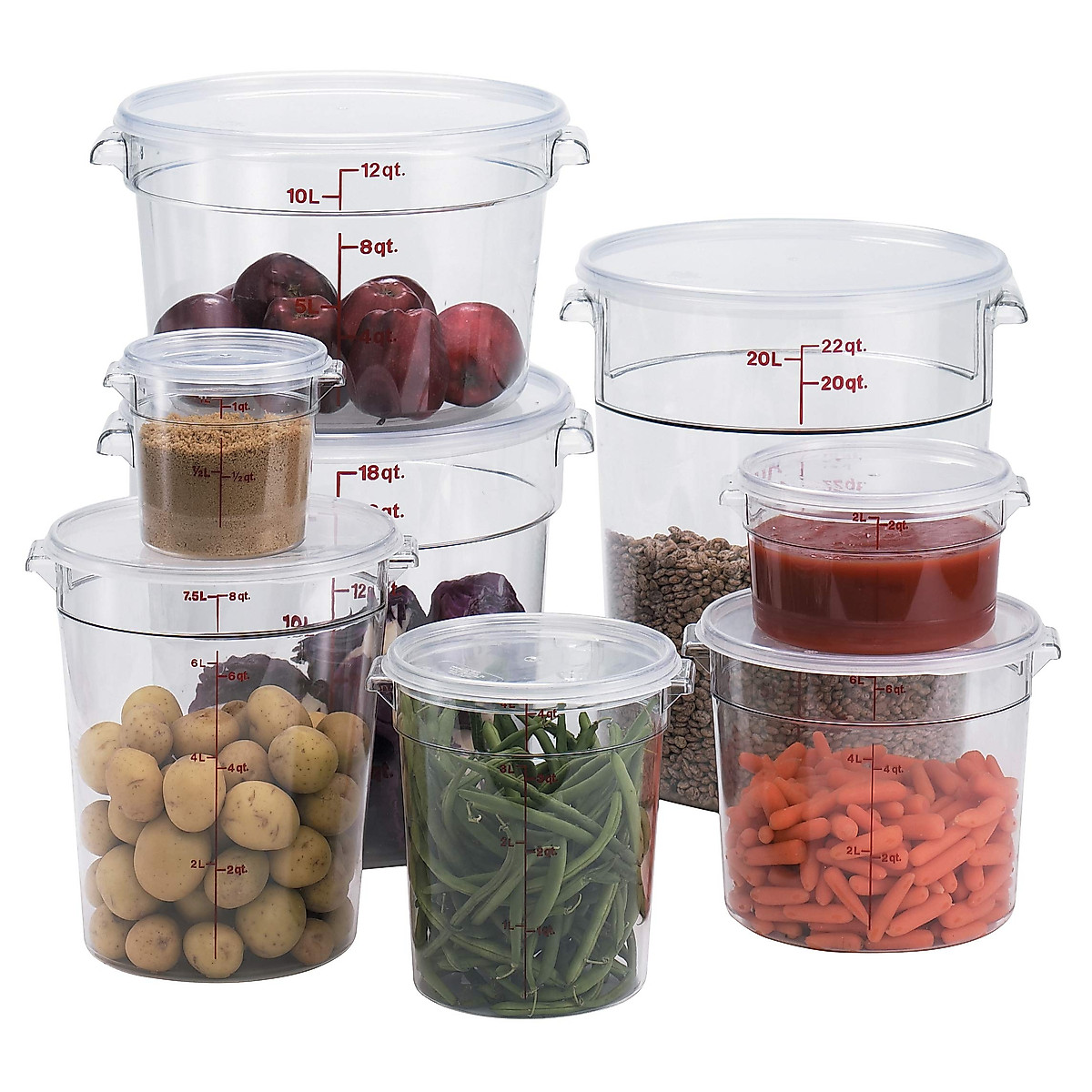 Cambro RFSCW18135 Round Storage Container, 18 Quart Capacity, Clear