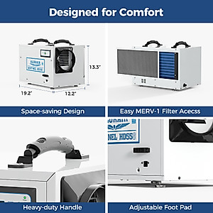 ALORAIR Crawl Space Dehumidifiers, 120 PPD Energy Star Wi-Fi APP Controls Crawlspace Dehumidifiers, Auto Defrost Basement Commercial Dehumidifiers