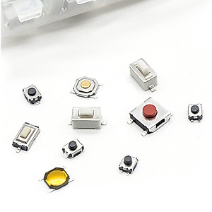 QTETAK 200 Pcs 10 Value Micro Momentary Tactile Push Button Switch Tact Assortment Kit