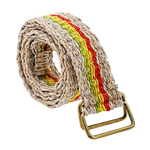 Mandala Crafts Bohemian Belt - Boho Belt for Women - Mens Rasta Belt Handmade Woven Hemp Boho Waist Belt Big Hippie Belt for Reggae Rasta Accessories