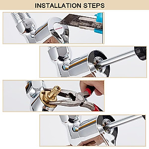 PENKOHOME 1 Pair Replacement Ceramic Tap Cartridge Valves 1/2" Quarter Turn Disc Cartridge Faucet Valves for Bathroom Kitchen Tap(Hot & Cold)