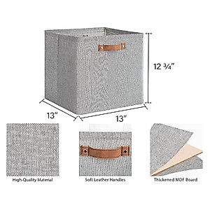 StorageWorks 45L Extra Large Fabric Storage Bins and Storage Box with PU Handles