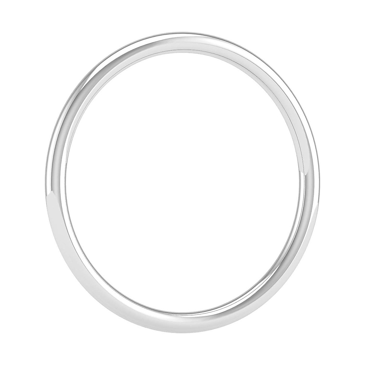 14K White Gold 1.5mm Plain Wedding Band (Ring Size 7.75)