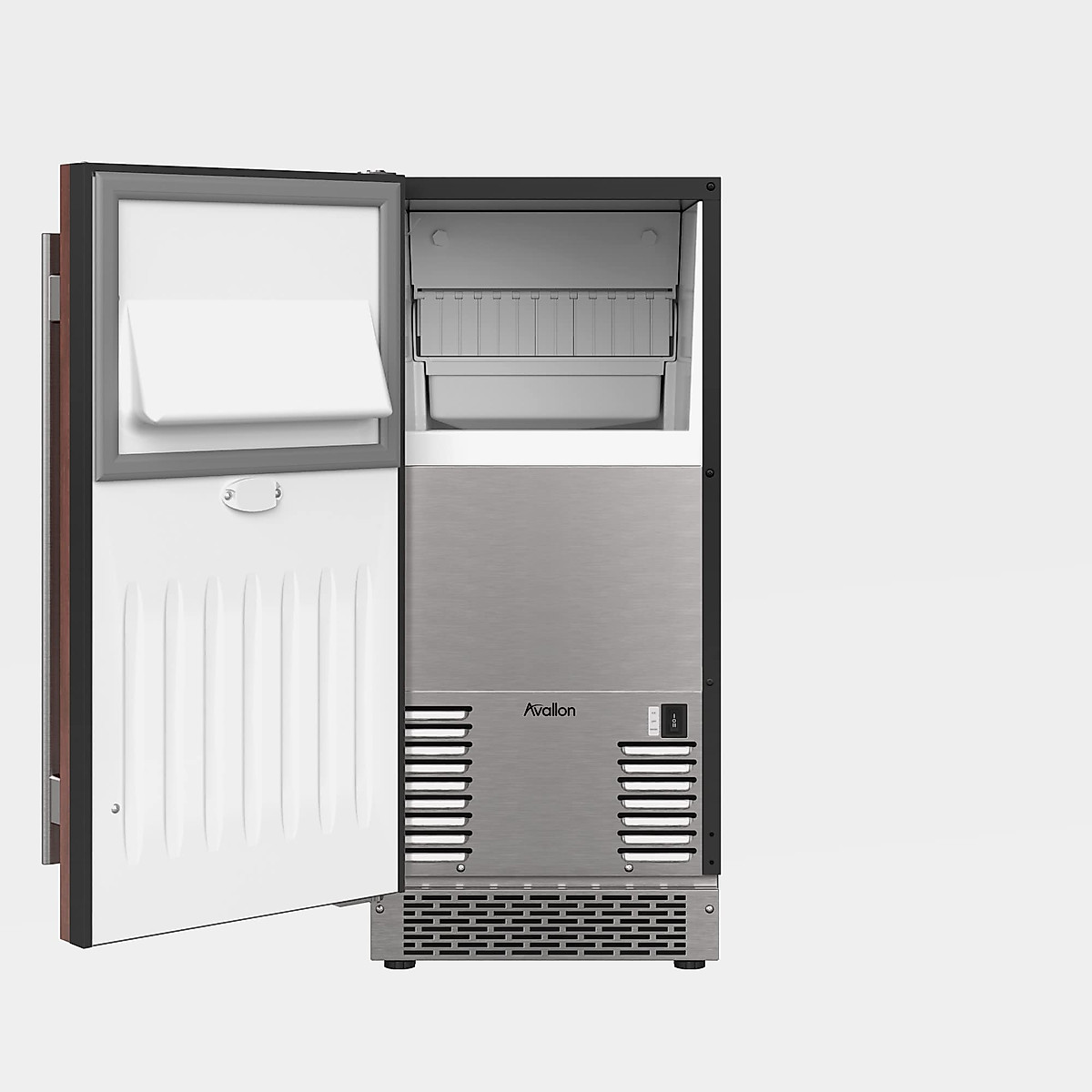 Avallon AIMG151GSSILH 15 Inch Wide 26 Lbs. Built-In/Free Standing Ice Maker with 56 Lbs. Daily Ice Production and Wash Mode