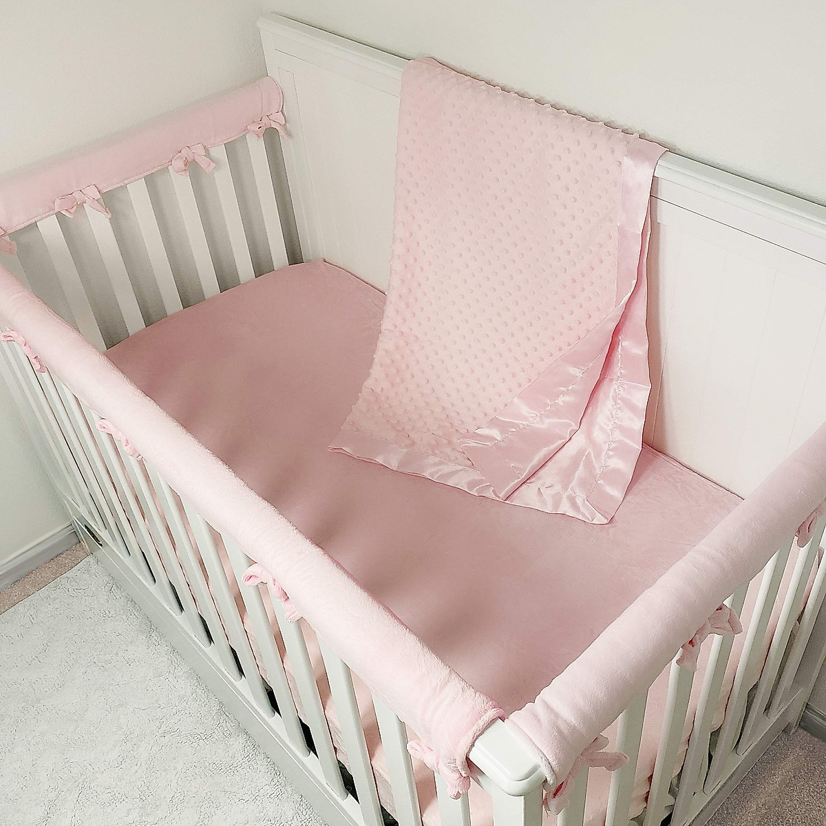 American Baby Company Heavenly Soft Chenille Fitted Crib Sheet 28" x 52", Warm and Cozy Neutral Chenille Sheet, Pink, for Boys and Girls, Fits Crib and Toddler Bed mattresses